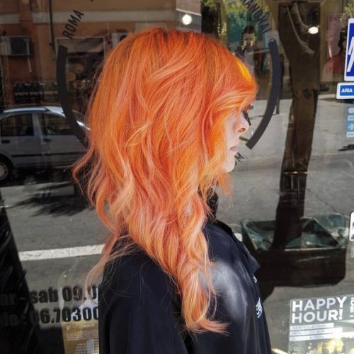 Orange Haare Mit Blonden Strähnen Allefrisuren De